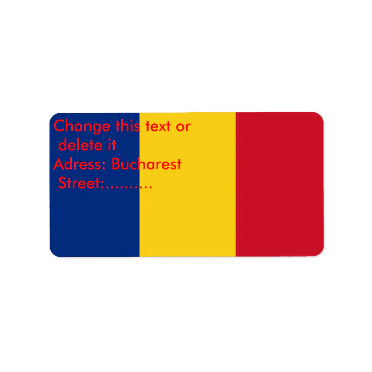 Custom Label with Flag of Romania | Zazzle