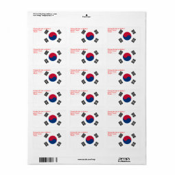 Custom Label with Flag of South Korea | Zazzle