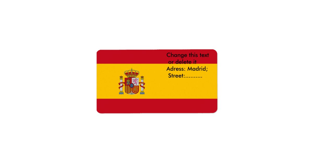 Custom Label with Flag of Spain | Zazzle