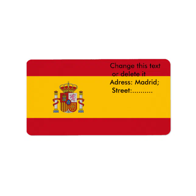 Custom Label with Flag of Spain | Zazzle