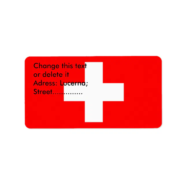 Custom Label with Flag of Switzerland | Zazzle