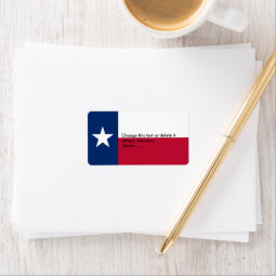 Custom Label with Flag of Texas, U.S.A. | Zazzle