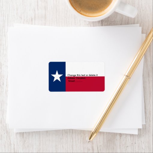 Custom Label with Flag of Texas, U.S.A. | Zazzle