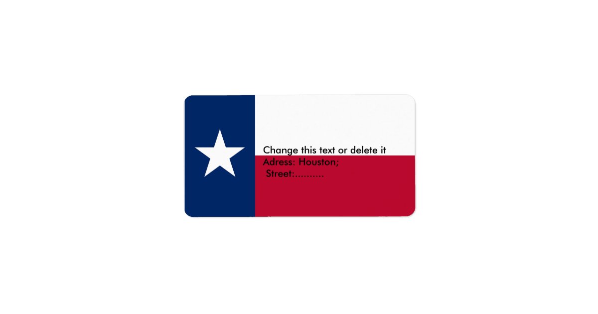 Custom Label with Flag of Texas, U.S.A. | Zazzle