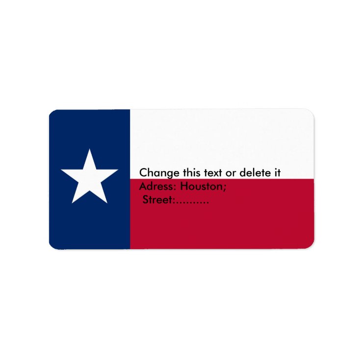 Custom Label with Flag of Texas, U.S.A. | Zazzle