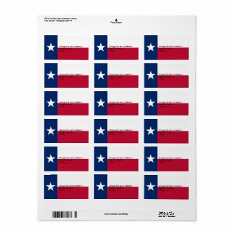 Custom Label with Flag of Texas, U.S.A. | Zazzle