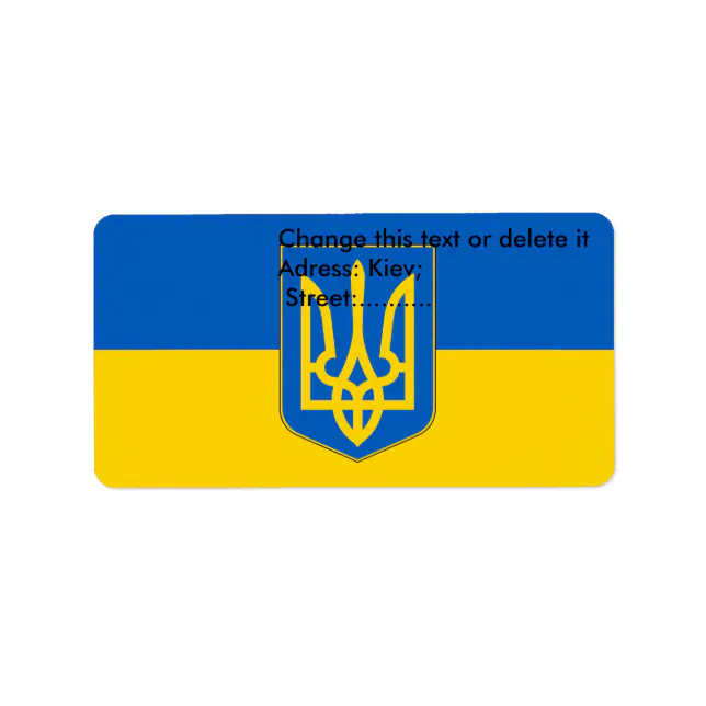 Custom Label with Flag of Ukraine | Zazzle