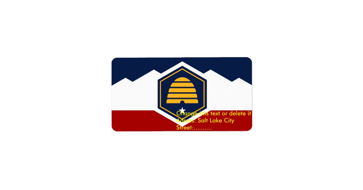 Custom Label with Flag of Utah, USA | Zazzle