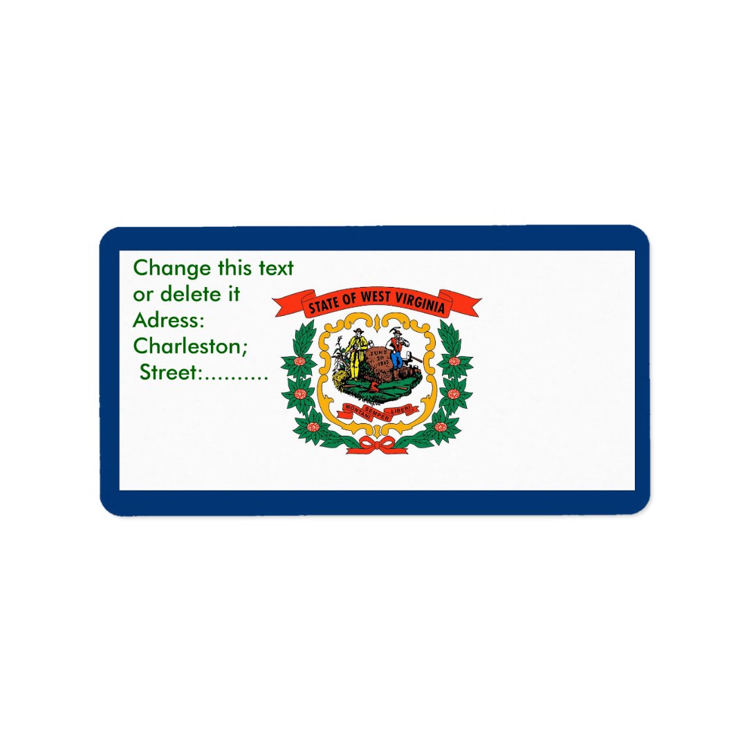 Custom Label with Flag of West Virginia, U.S.A. | Zazzle