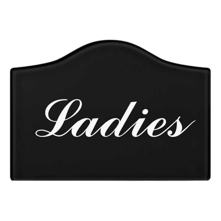 Custom ladies room door sign for restroom washroom | Zazzle