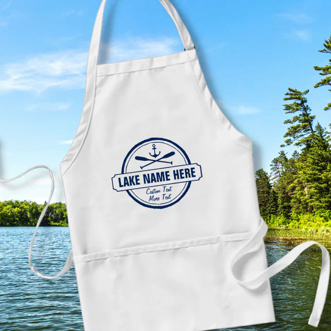 Custom Lake, Beach House & Boat Nautical Anchor Adult Apron | Zazzle