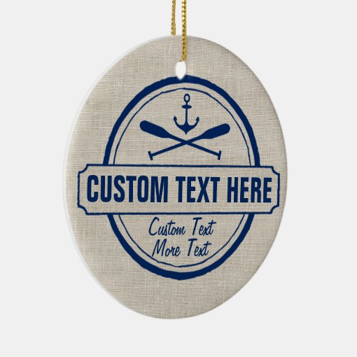 Custom Lake, Beach House & Boat Nautical Anchor Ceramic Ornament | Zazzle