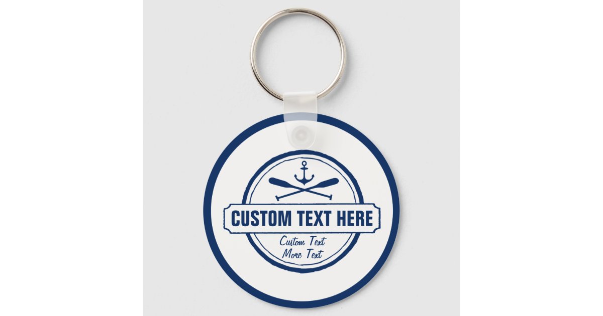 Custom Lake, Beach House & Boat Nautical Anchor Keychain | Zazzle