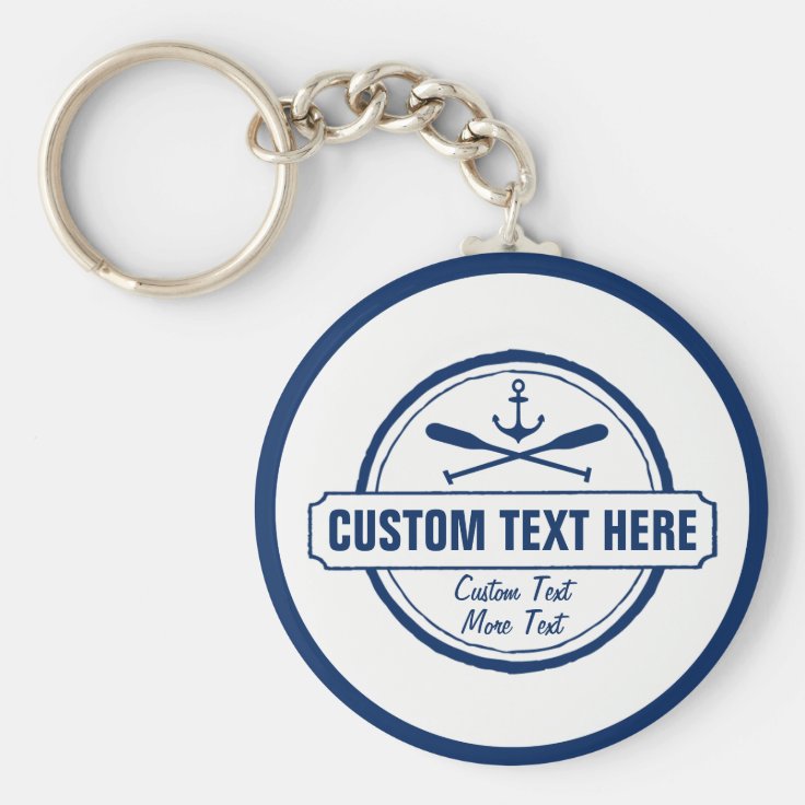 Custom Lake, Beach House & Boat Nautical Anchor Keychain | Zazzle
