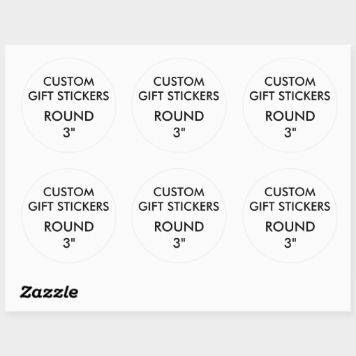Custom LARGE 3" ROUND Gift Stickers Template | Zazzle