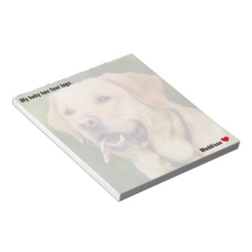 Custom Large Photo Personalized Pet Notepad | Zazzle
