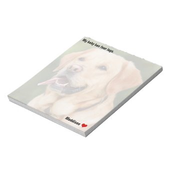 Custom Large Photo Personalized Pet Notepad | Zazzle