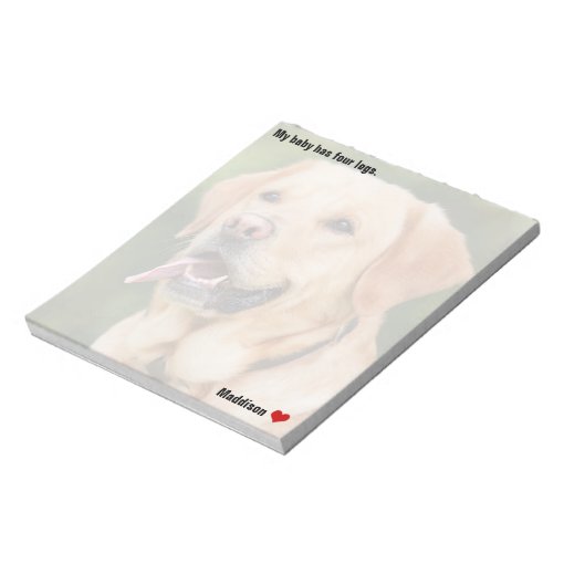 Custom Large Photo Personalized Pet Notepad | Zazzle