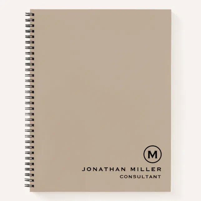 Custom Large Spiral Beige Hardcover 8.5" x 11" Notebook | Zazzle