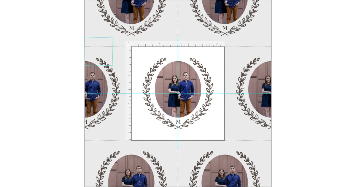 Custom Laurel Monogram Fabric | Zazzle