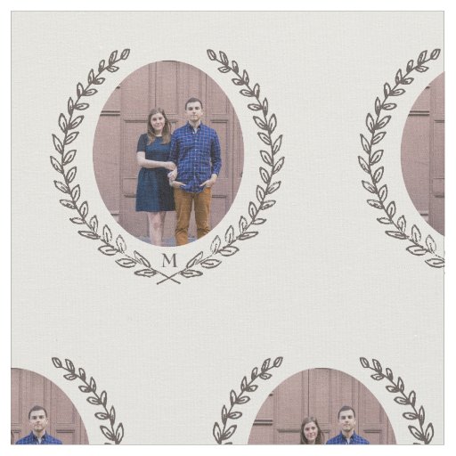 Custom Laurel Monogram Fabric | Zazzle