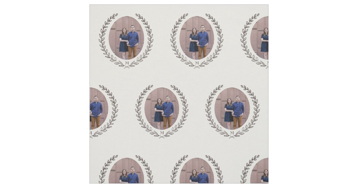 Custom Laurel Monogram Fabric | Zazzle