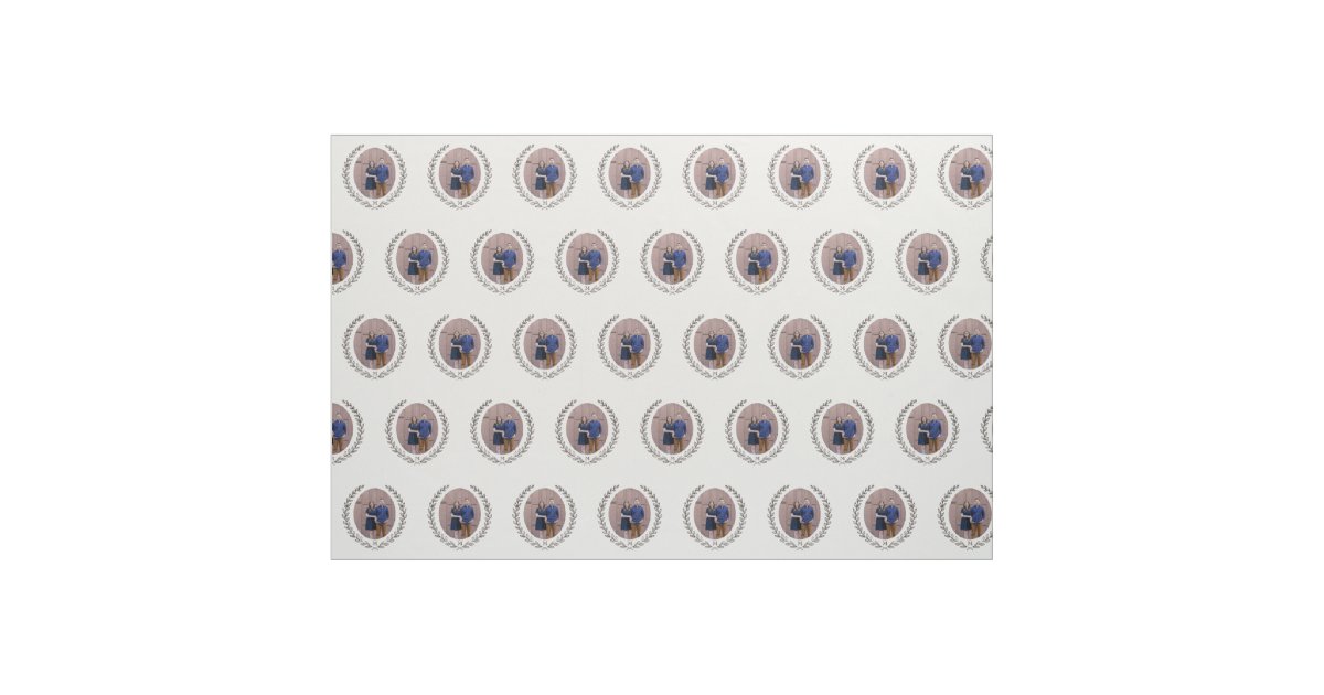Custom Laurel Monogram Fabric | Zazzle