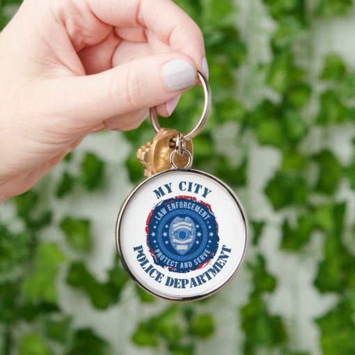 Custom Law Enforcement Badge Keychain | Zazzle