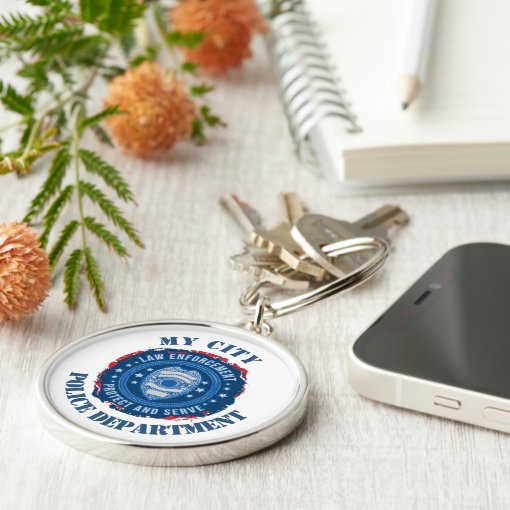 Custom Law Enforcement Badge Keychain | Zazzle