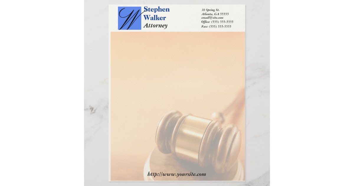 Custom Lawyer Stationary Letterhead | Zazzle