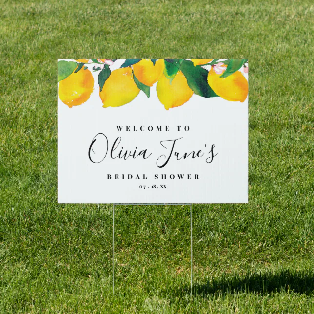 Custom Lemon Bridal Shower Sign | Zazzle