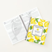 Custom Lemon Pattern Recipe Notebook | Zazzle
