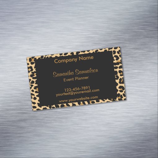 Custom Leopard Pattern Magnetic Business Cards | Zazzle