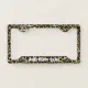 Custom Leopard Print | Black , Gold & Gray License Plate Frame | Zazzle
