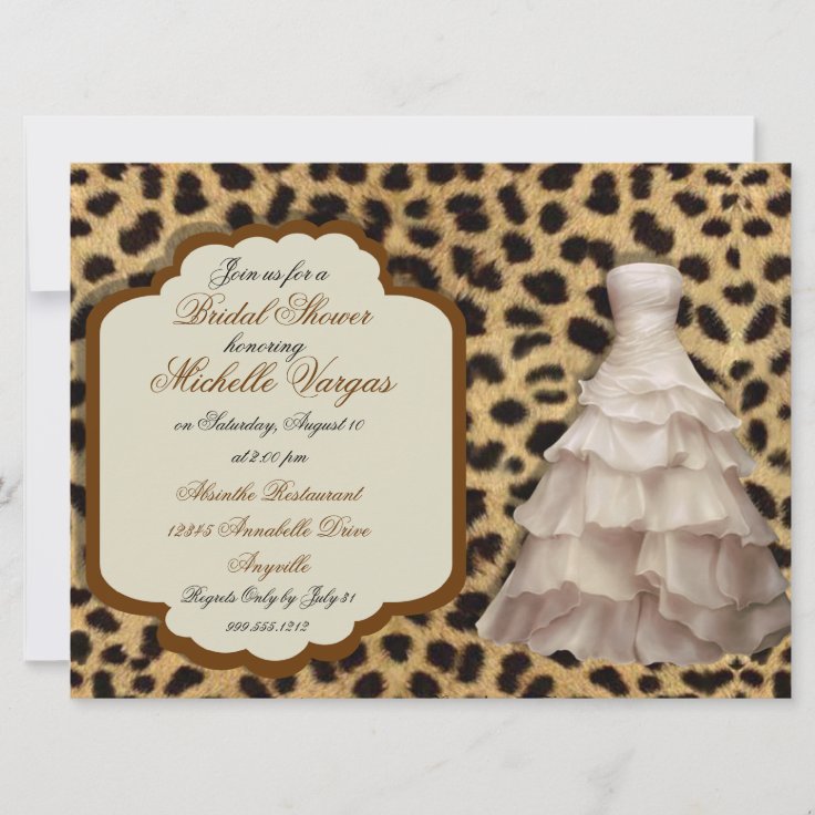 Custom Leopard Print Bridal Shower Invitations | Zazzle