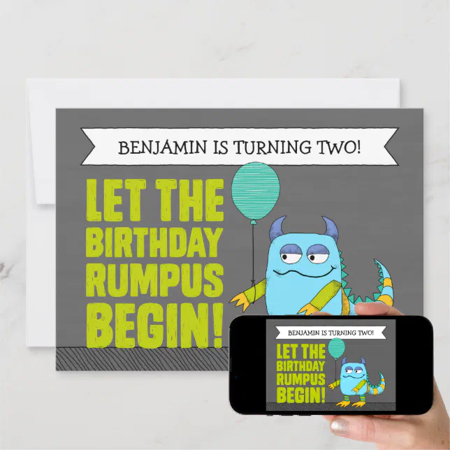 CUSTOM Let The Birthday Rumpus Begin! Invitations | Zazzle