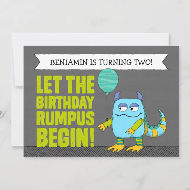 CUSTOM Let The Birthday Rumpus Begin! Invitations | Zazzle