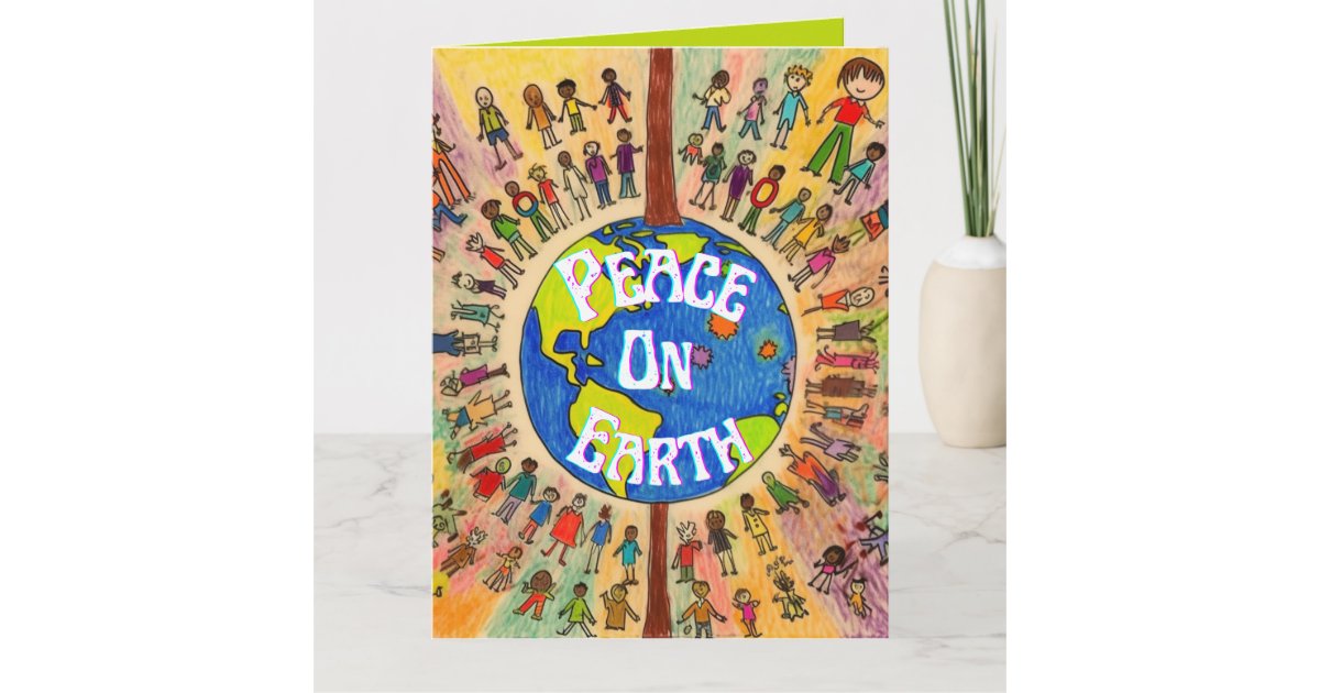 Custom Let There Be Peace On Earth Colorful Card | Zazzle