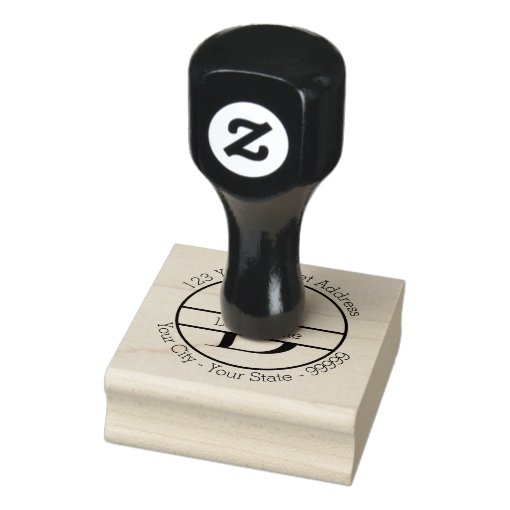 Custom Letter "B" Monogram Name And Return Address Rubber Stamp | Zazzle