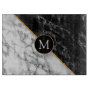 Custom Letter Black White Marble Cutting Board | Zazzle