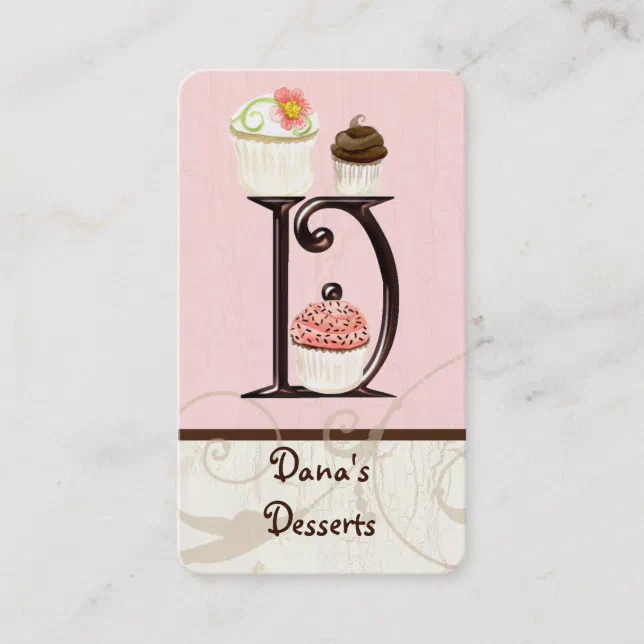 Custom Letter D Monogram Dessert Bakery Business Business Card | Zazzle