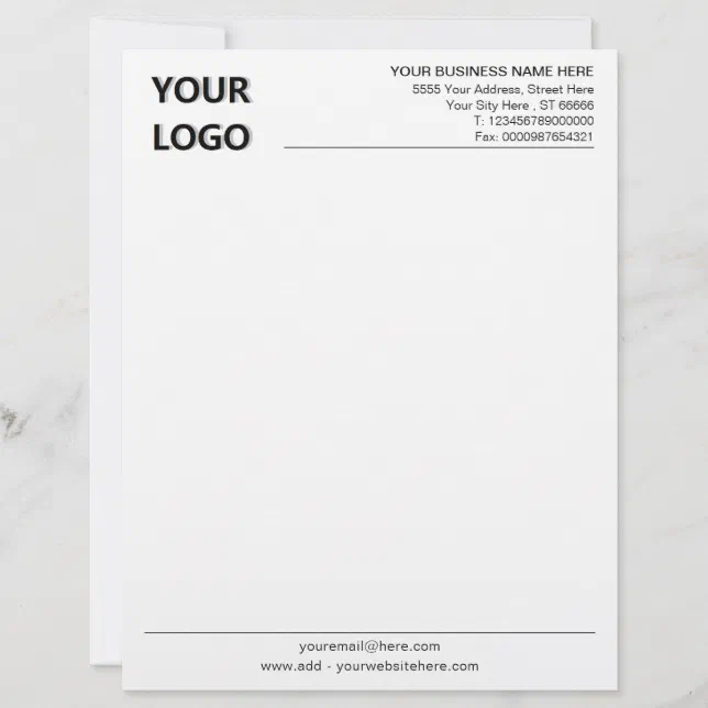 Custom Letterhead Example with Logo and QR Code | Zazzle