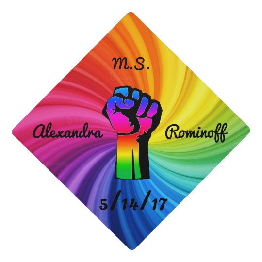 Custom LGBT Power Rainbow Swirl Graduation Cap Topper | Zazzle.com