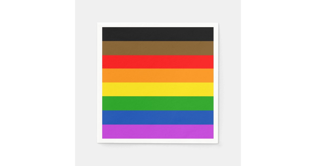 Custom LGBTQ Pride People of Color Inclusive Flag Napkins | Zazzle