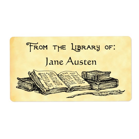 Custom "Library Of" Vintage Books Label | Zazzle.com