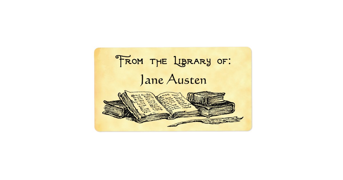 Custom "Library Of" Vintage Books Label | Zazzle