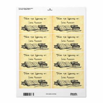 Custom "Library Of" Vintage Books Label | Zazzle