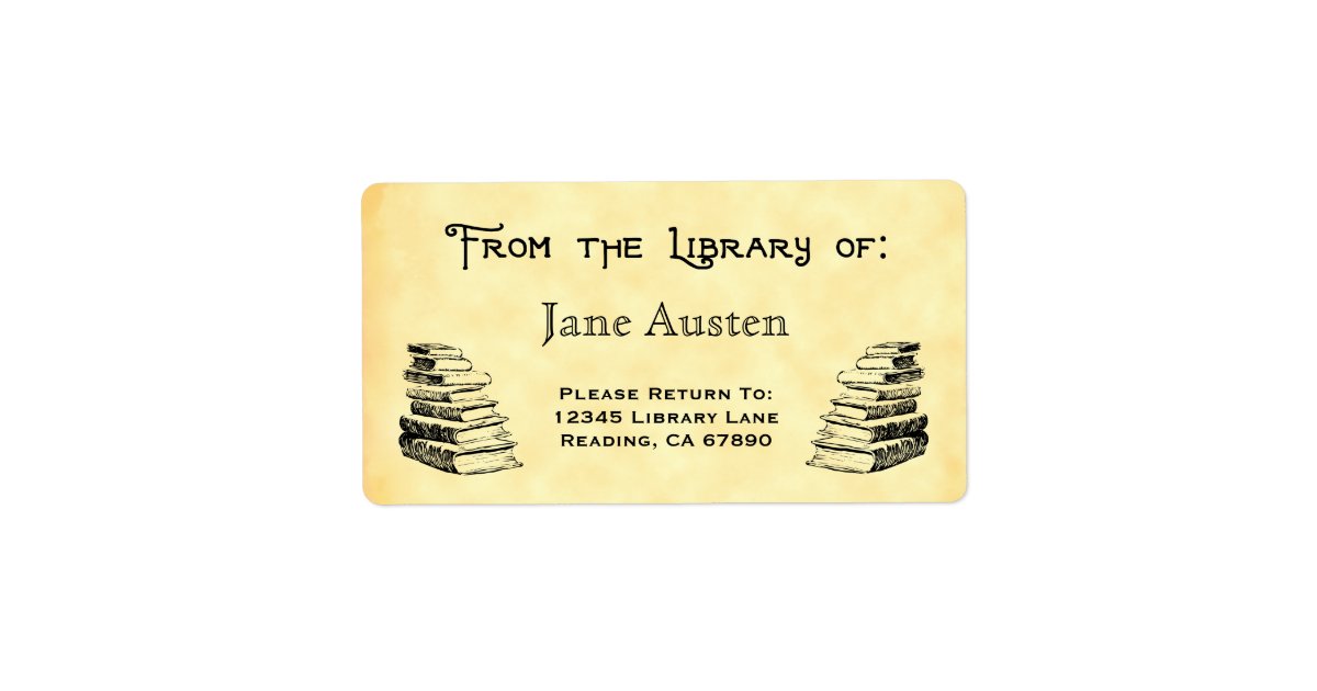 Custom "Library Of" Vintage Books Labels | Zazzle
