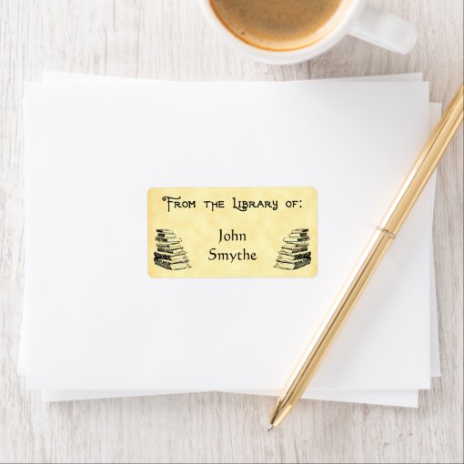 Custom "Library Of" Vintage Books Tag | Zazzle