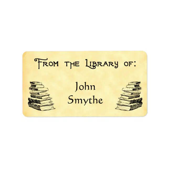 Custom "Library Of" Vintage Books Tag | Zazzle